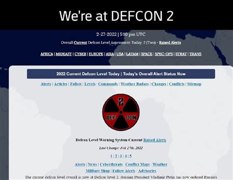 Were At Defcon 2 2 27 2022 I Pm Utc Overall Current Defcon Level