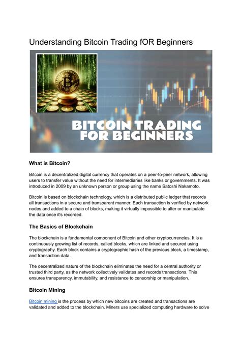 understanding bitcoin trading for beginners pdf