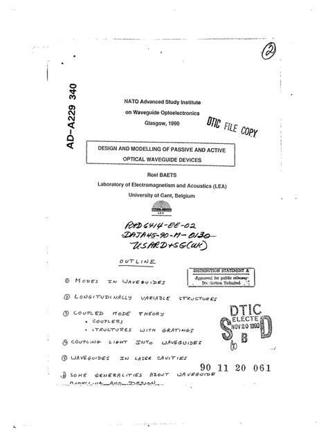 Pdf Design And Modelling Of Passive And Active Optical Waveguide Devices