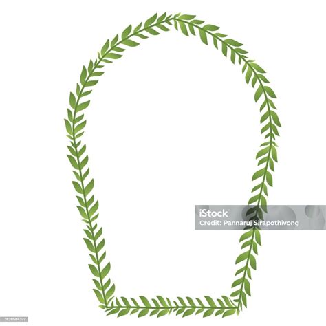뾰족한 말굽 아치 녹색 잎 프레임 건축 창 문 녹색 잎 벡터 꽃 프레임 화 환 꽃 잎 단풍 나뭇잎 식물 월계수 꽃 자연 장식