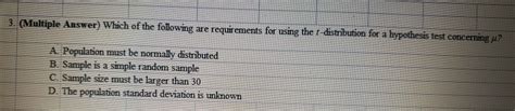 Solved 3 Multiple Answer Which Of The Following Are