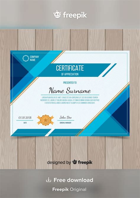 Certificate Template Design Graduation Award
