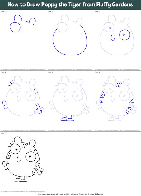How To Draw Poppy The Tiger From Fluffy Gardens Fluffy Gardens Step By Step