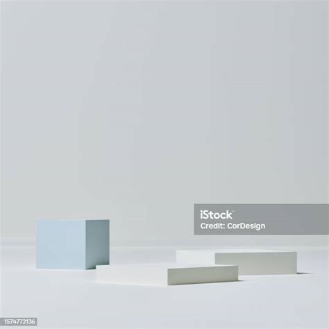 제품 프리젠테이션 3d 일러스트레이션을 위한 미니멀리즘 추상 연단을 조롱한다 강단에 대한 스톡 사진 및 기타 이미지 강단 코너 클로즈업 Istock