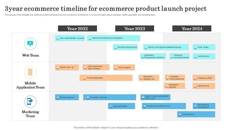 3year Ecommerce Timeline For Ecommerce Product Launch Project Pictures Pdf