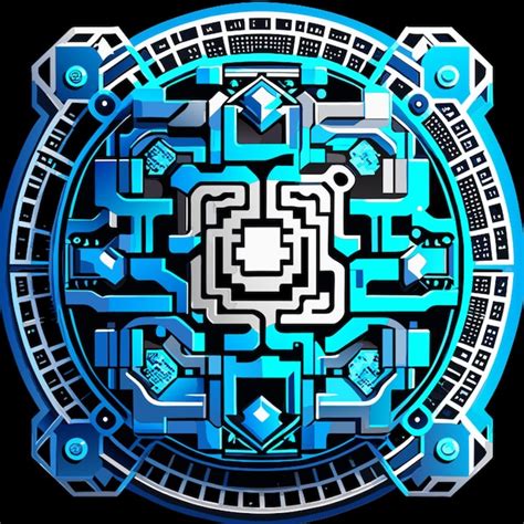 Premium Vector Qr Barcode Blue Circuit Board Digital Qr Code