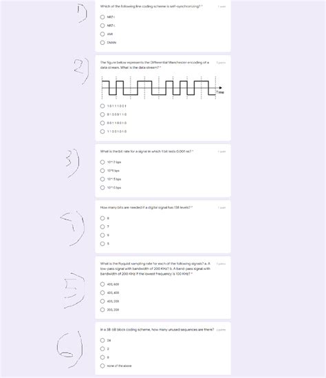 Solved Which Of The Following Line Coding Scheme Is