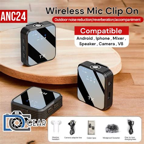 Jual Wireless Mic Clip On Vlogging 2 4GHZ ANYTROX Utk Smartphone