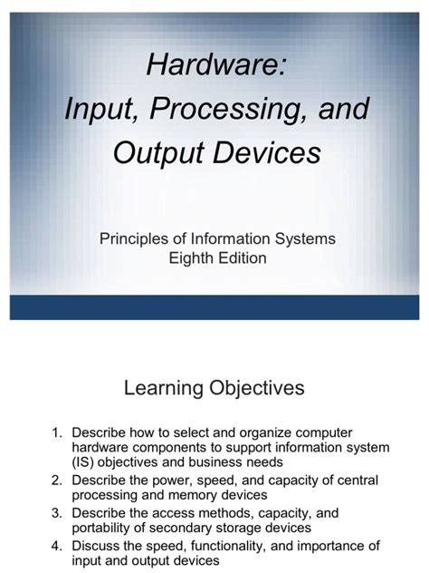 03 Hardware Input Processing And Output Devices Pdf Computer Data