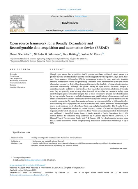 Pdf Open Source Framework For A Broadly Expandable And Reconfigurable