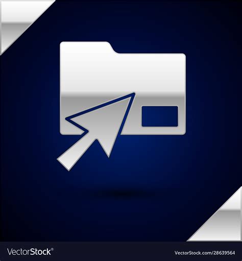 Silver Cursor Click Document Folder Icon Isolated Vector Image