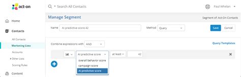 segmentation using ai predictive lead score act on connect home