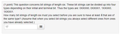 Solved 1 Point This Question Concerns Bit Strings Of