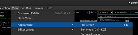 View Appearance Fullscreen Still Says F11 Despite F11 Key Doing