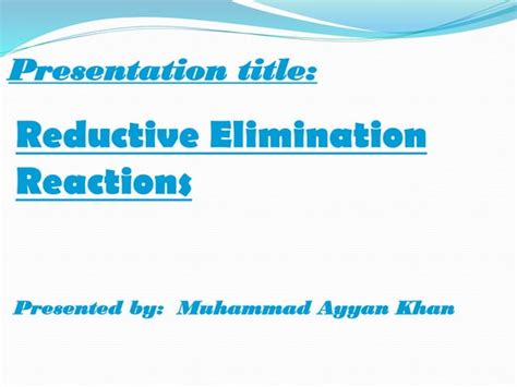 Reductive Elimination Reactions Pdf