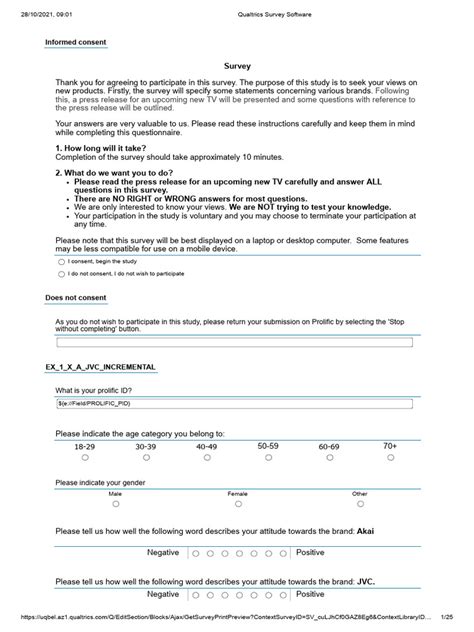 Qualtrics Survey Questionnaire Pdf Brand