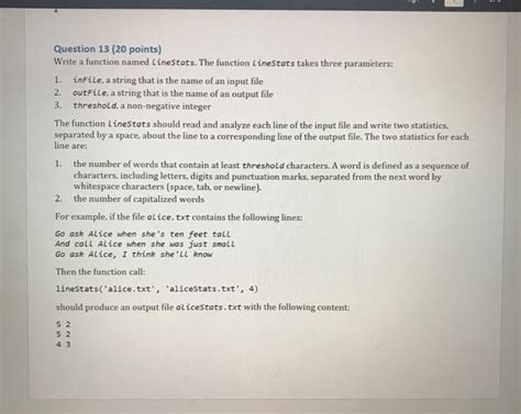 Solved Question 13 20 Points Write A Function Named
