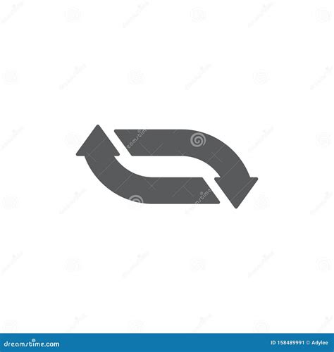Two Circular Arrows Vector Icon Symbol Isolated On White Background