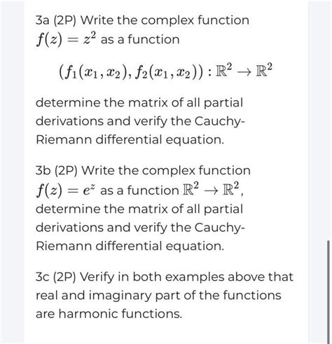 solved 3a 2p write the complex function f z z2 as a