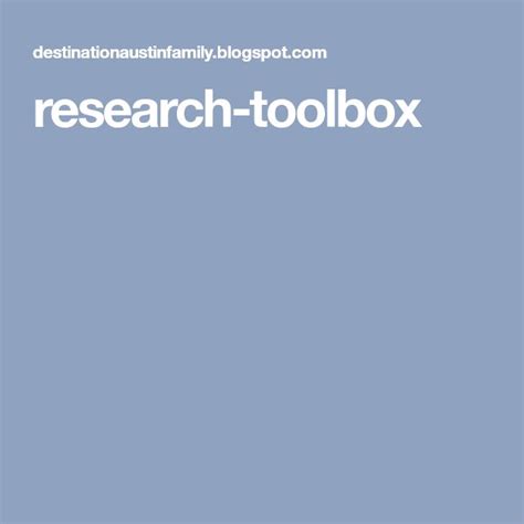 Research Toolbox Research Tool Box Genealogy Help