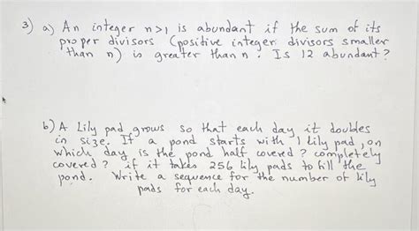 solved a an integer n 1 is abundant if the sum of its