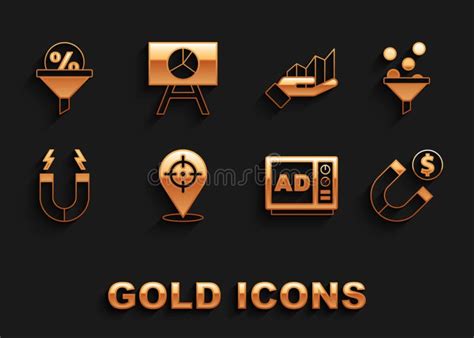 Set Target Lead Management Magnet With Money Advertising Pie Chart Infographic And Board