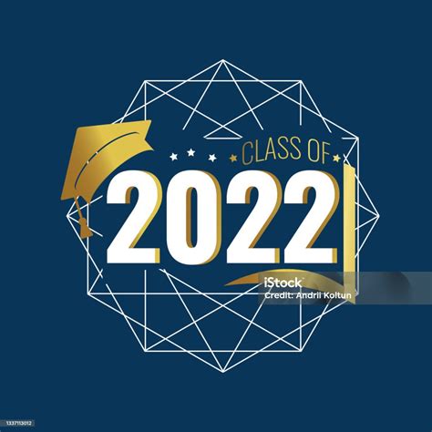 2022년 클래스 황금 교육 학술 모자를 던져 흰색 번호 졸업 디자인 고등학교 대학 축하 졸업생 연감 템플릿 벡터 일러스트레이션 2022년에 대한 스톡 벡터 아트 및 기타