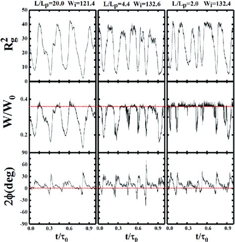 The Evolution Of The Square Radius Of Gyration R G 2 The Normalized