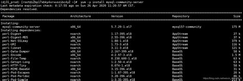 Centos78安装mysql57时error Unable To Find A Match Mysql Community Servererror Unable To Find