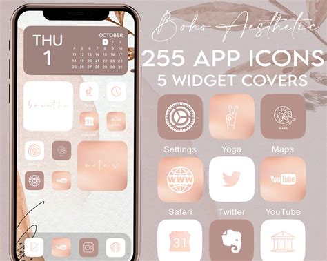 IPhone Home Screen Ios 14 System Icons Pack Download Nude Aesthetic IPhone Ios 14 App Icon Pack