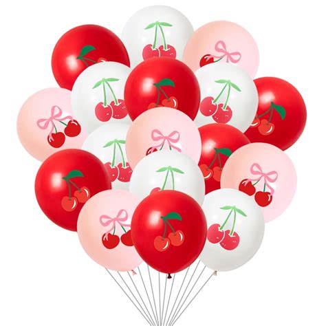 Kreatwow Cherry Party Decor White Red Pink Cherry Balloons Shes The