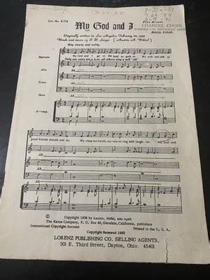 My God And I Vintage Sheet Music 1962 Ebay