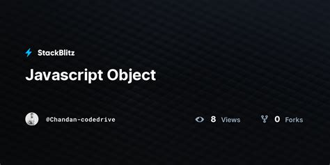 Javascript Object Stackblitz