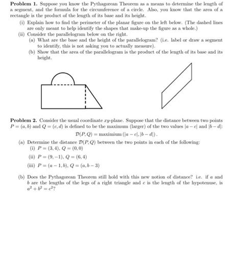 Solved Problem Suppose You Know The Pythagorean Theorem Chegg
