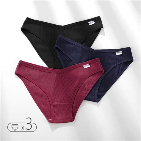 Купить FINETOO, 3 шт., женские хлопковые трусики, модные трусы с v ...