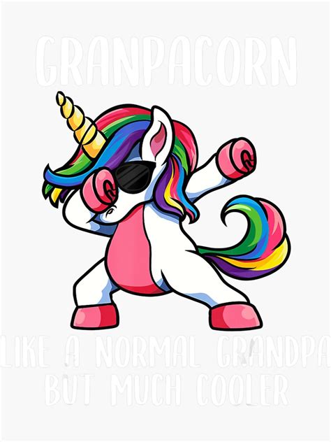 Unicorn Grandpa Girl Birthday Party Apparel Grandpacorn Sticker By
