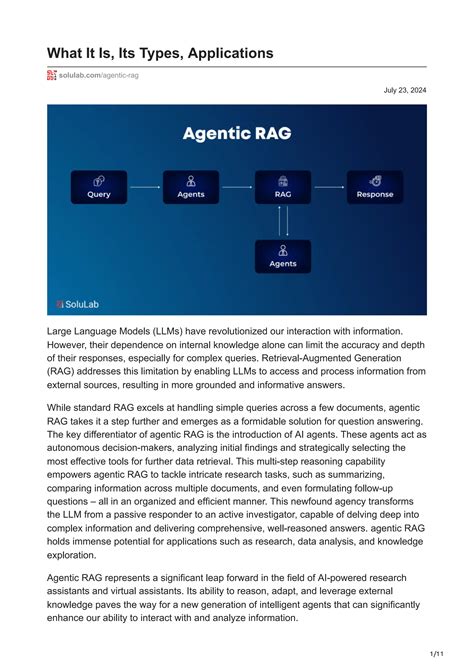 Agentic Rag What It Is Its Types Applications And Implementation Pdf