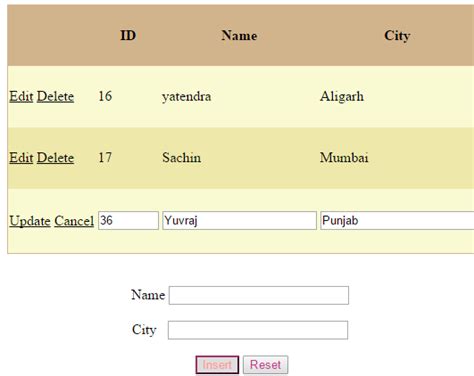 GridView Insert Update And Delete In ASP Net Using C