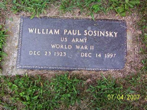 William Paul Sosinsky 1923 1997 Find A Grave Memorial