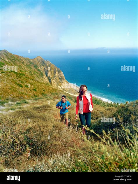 Usa California Malibu Hiking The Coastal Chumash Trail Above The