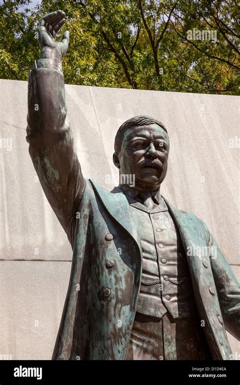 Theodore Roosevelt Statue Memorial Roosevelt Island Washington Dc Stock