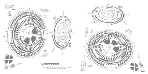 Premium Vector Technical Drawinghud Futuristic