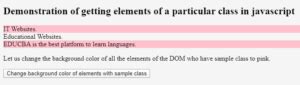 JavaScript Get Element By Class Accessing Elements In The DOM File