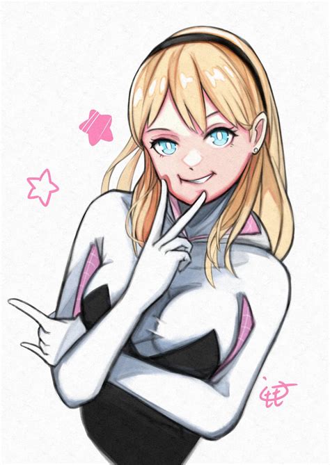 Spider Gwen And Gwen Stacy Marvel And 1 More Drawn By Momojuice