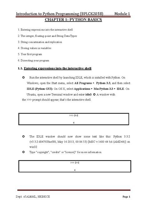 Module 1 Python 14 Chapter 1 Python Basics 1 Entering Expressions