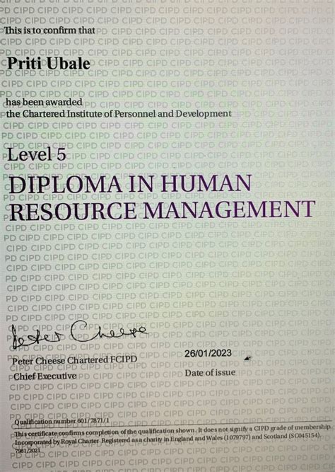 Finally Received Cipd Level 5 Certificate Priti Ubale 25 Comments