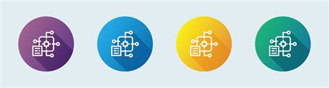 machine learning line icon in flat design style artificial