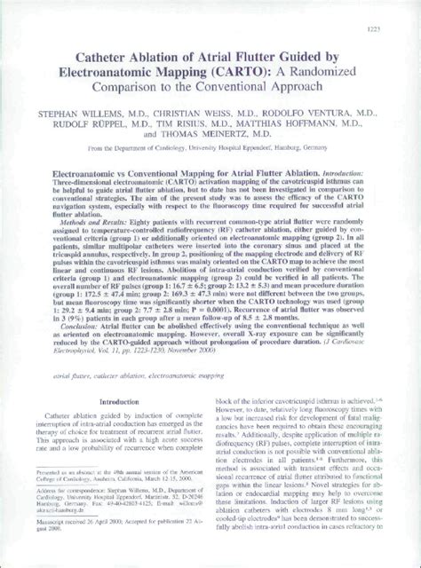 Pdf Catheter Ablation Of Atrial Flutter Guided By Electroanatomic Mapping Carto A