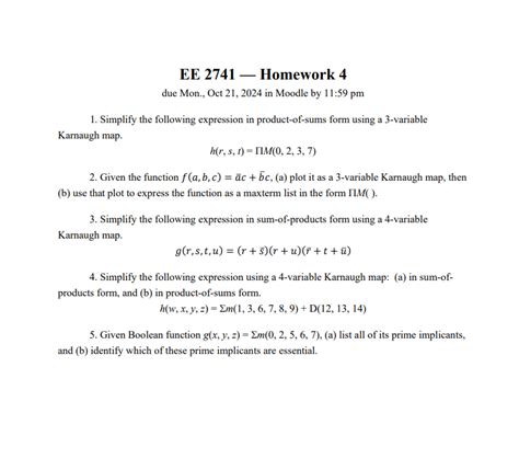 Solved Simplify The Following Expression In ﻿product Of Sums