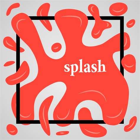 Big Red Splash With Lots Of Small Splashes In Black Frame And